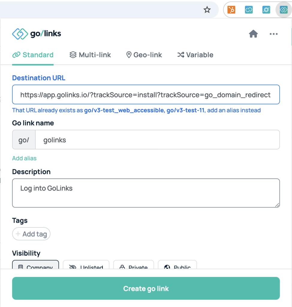 The GoLinks® Help Center - How to Create Go Links